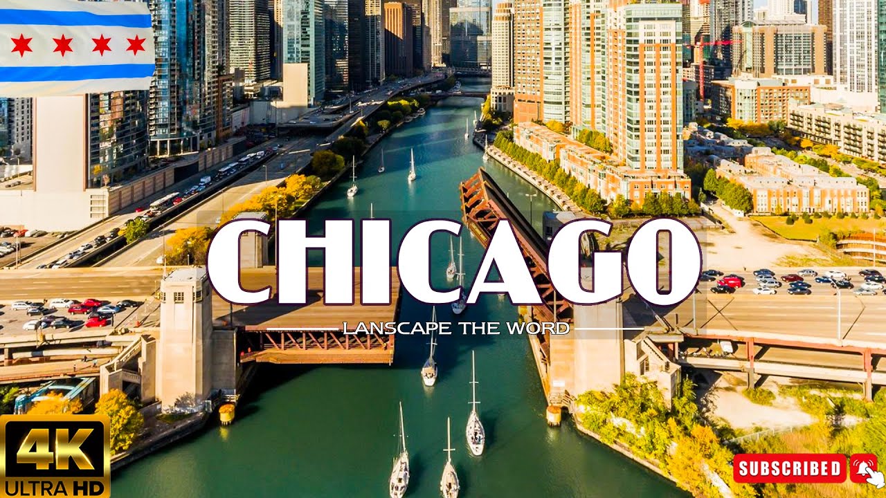 FLYING OVER CHICAGO (4K UHD) - Beautiful Nature Scenery with Relaxing ...
