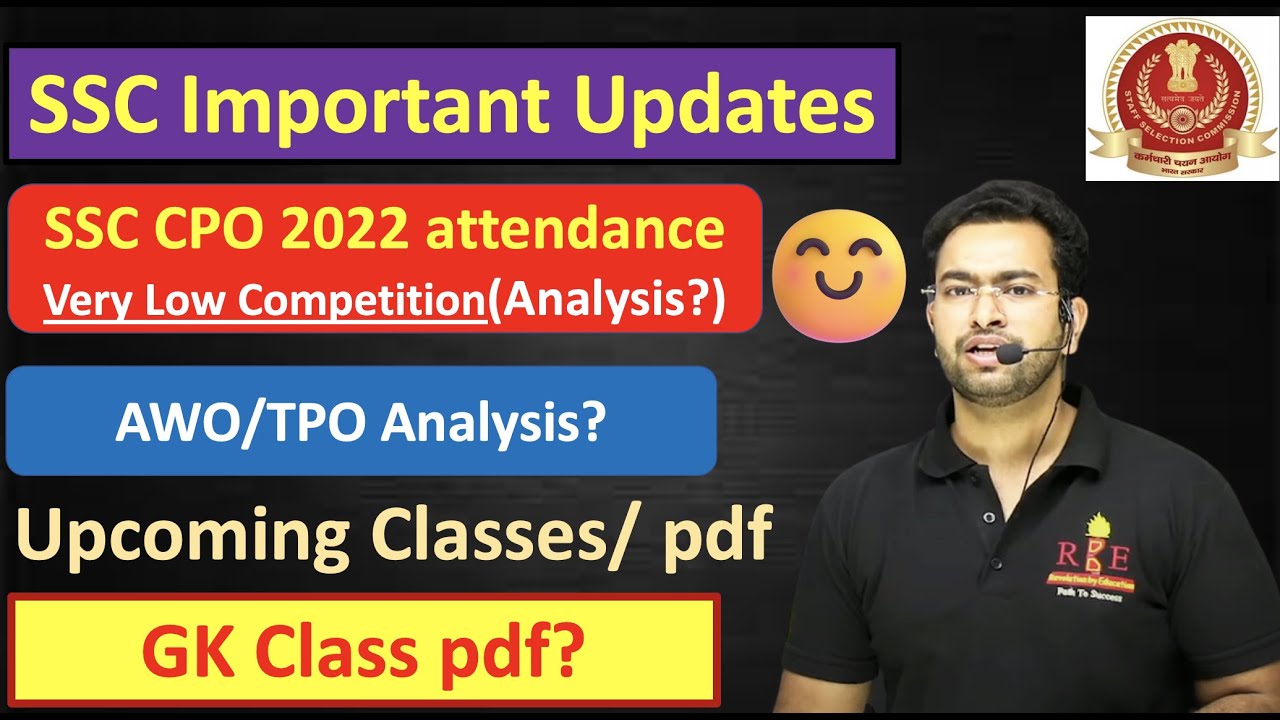 SSC Exams Important Updates| Classes| PDFs| SSC CPO Attendance ...