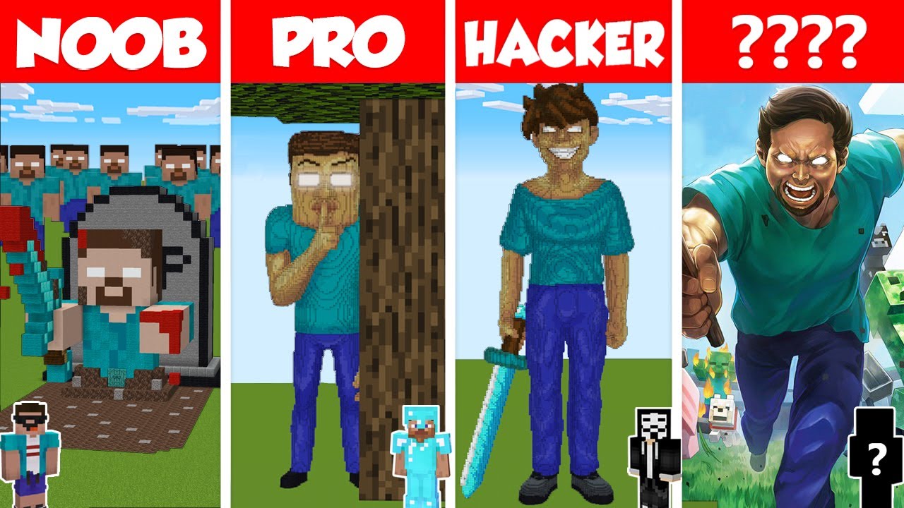 Minecraft Real Life Herobrine House Build Challenge Noob Vs Pro Vs