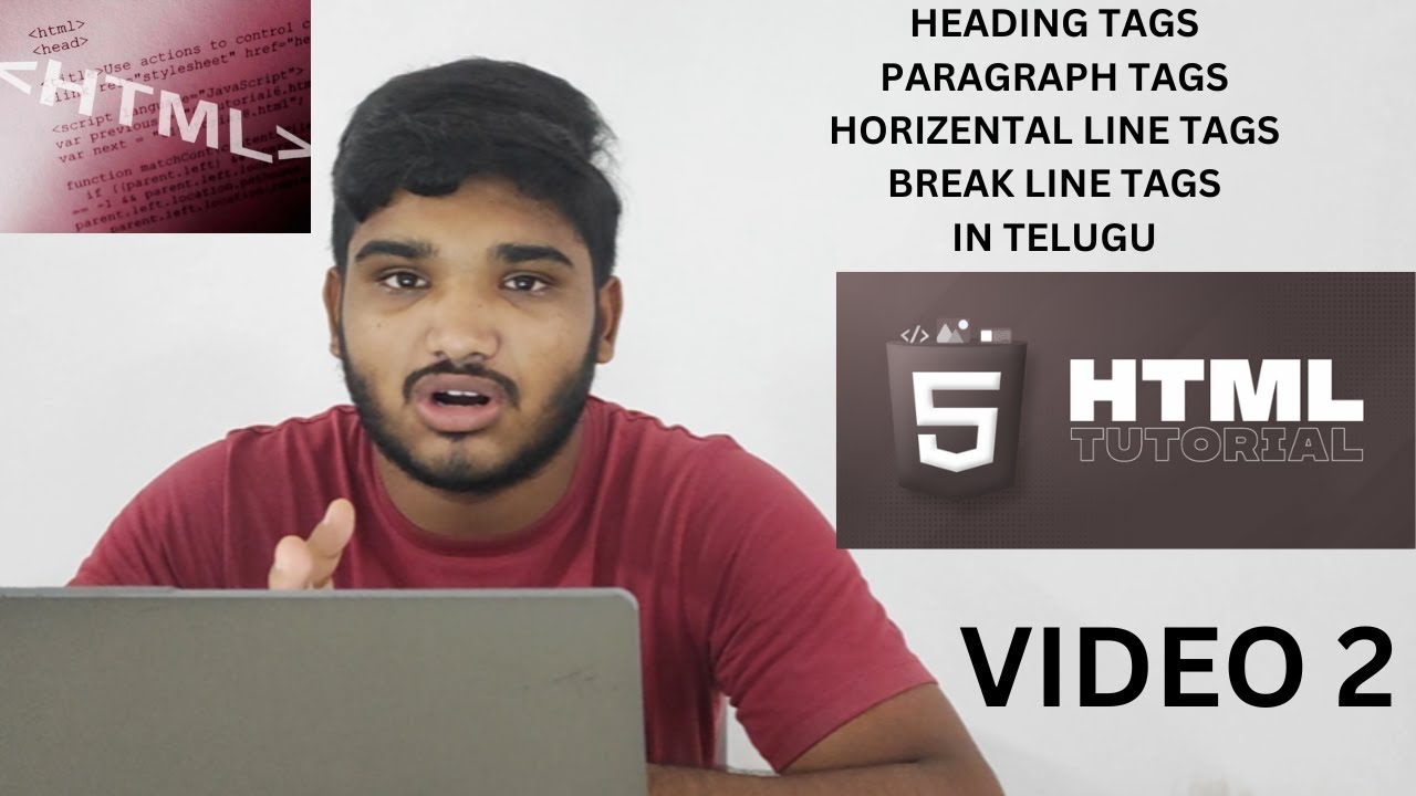 ABOUT HEADING TAGS, PARAGRAPH TAGS , HORIZENTAL LINE TAGS , BREAK LINE TAGS IN TELUGU || HTML 2 ...