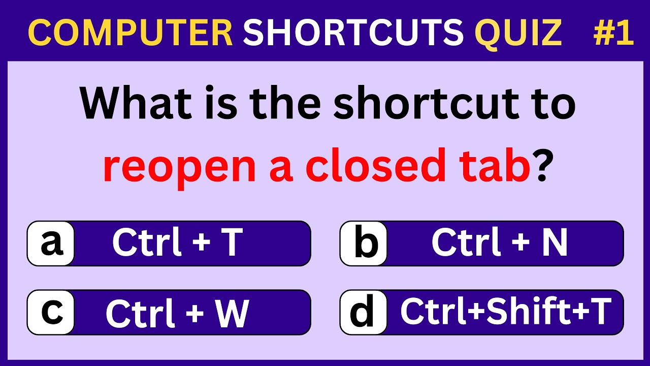 Can You Pass This Computer Shortcuts Quiz Test ? Try to Score 100% # ...