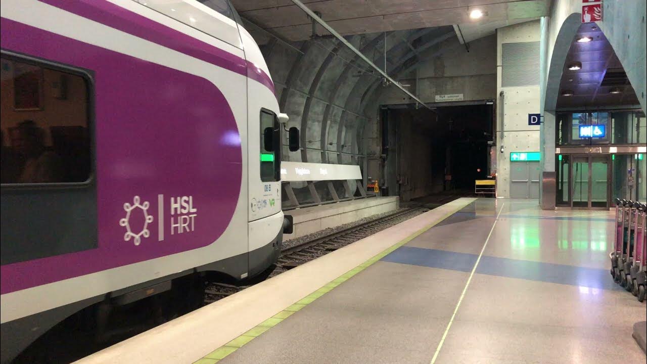 HSL - HRT Flirt 08 | Helsinki Airport / Helsinki Lentoaseman rautatieasema (FIN) - 4K - YouTube