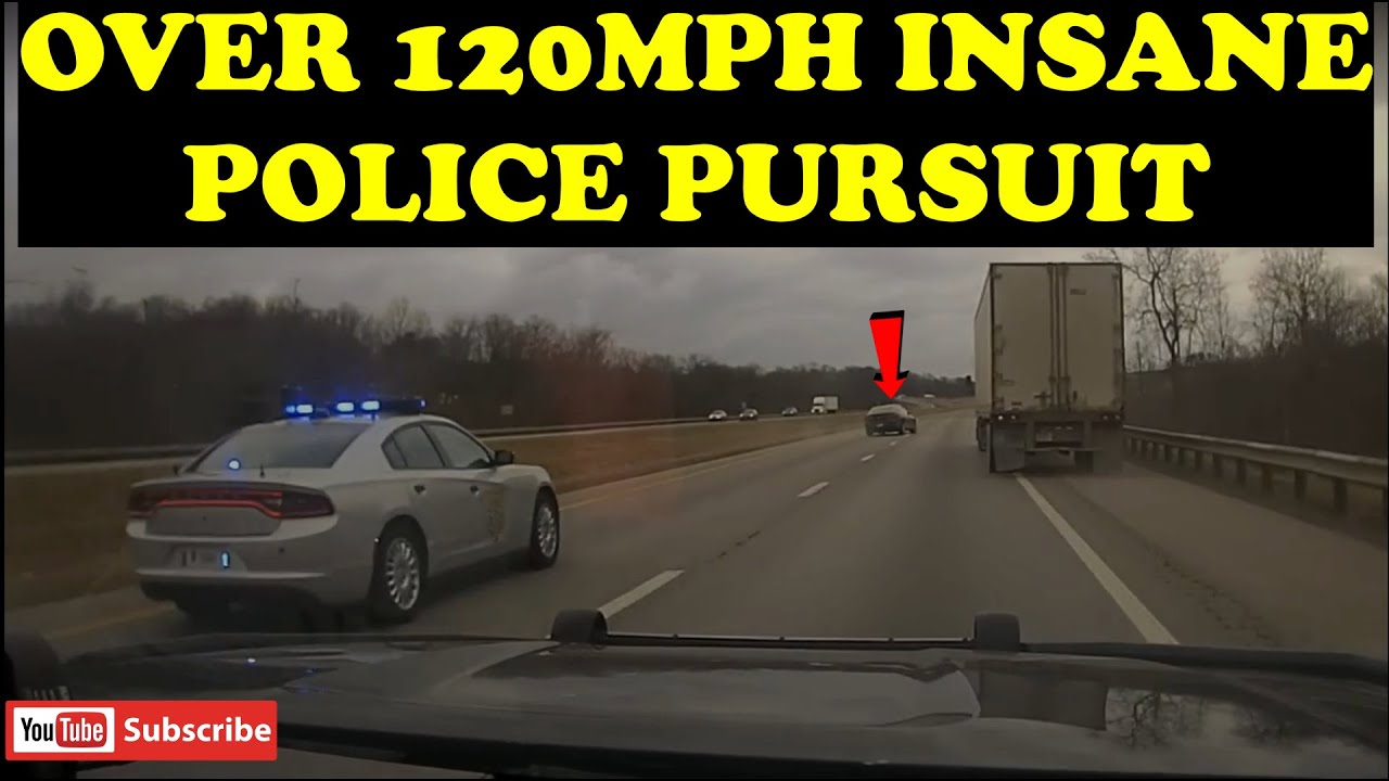 Over 120mph Insane Police Pursuit . - YouTube
