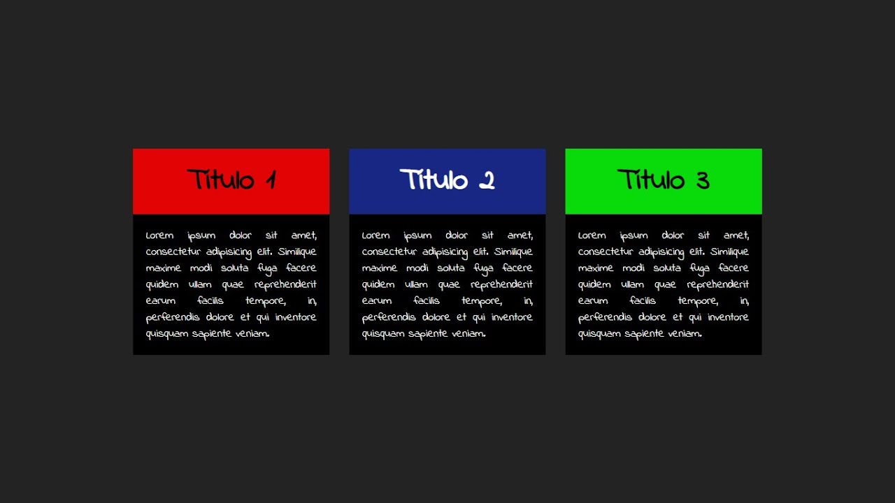Speedcode Cartas Contenedores Html Y Css Youtube