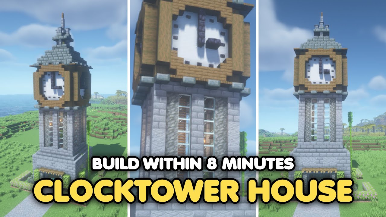 Minecraft Tutorial | How to Build Clocktower House in Minecraft - YouTube