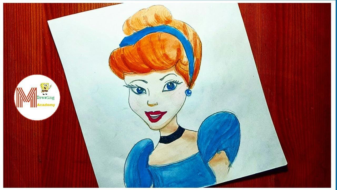 Cinderella drawing || how to draw || easy steps || Disney Princess ...