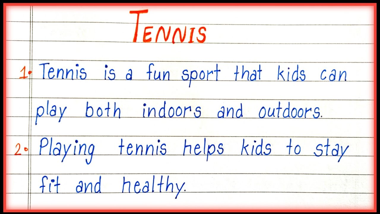 10 Lines on Tennis in English| Essay on Tennis in English| - YouTube