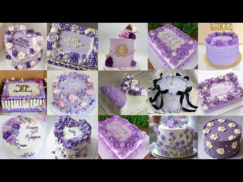 Purple Cake Designs | Heart Shape, Round, Rectangle, Sheet & Tall Cake ...