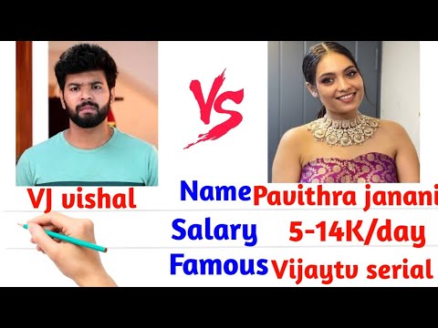 Pavithra janani 🆚 Vj Vishal #englishcomparision #biography # ...