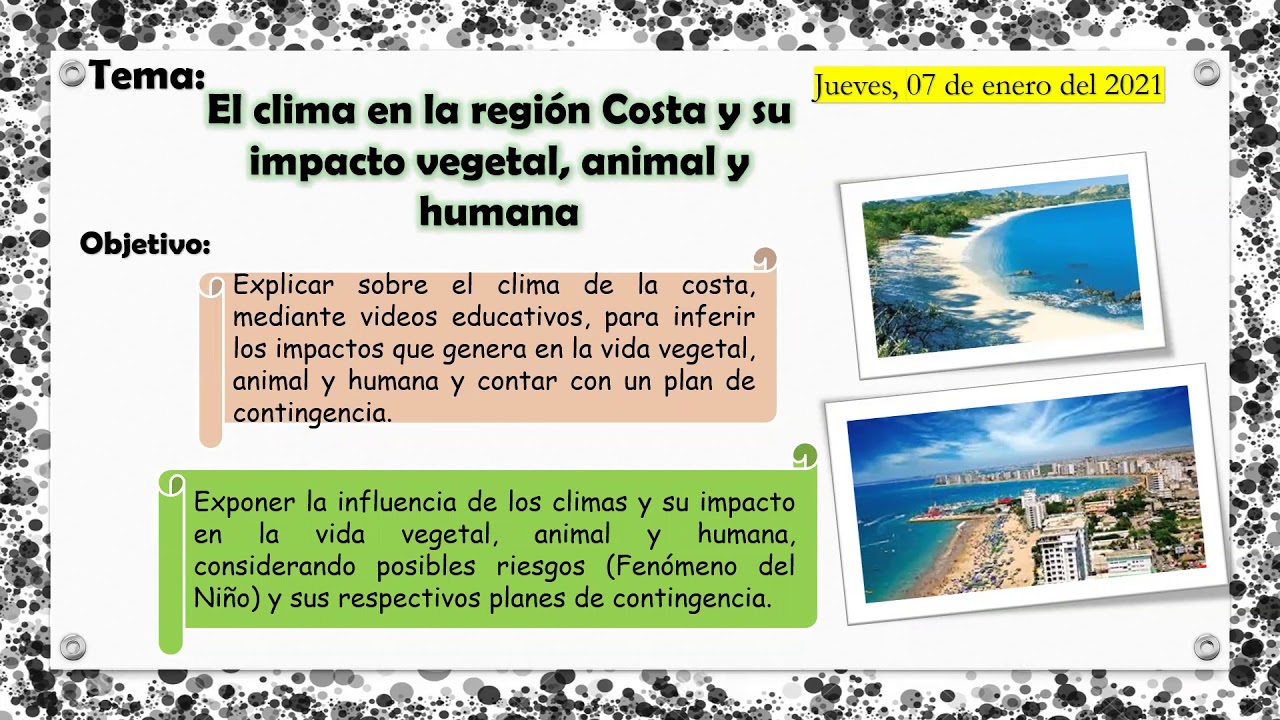 El clima en la región Costa y su impacto vegetal, animal y humana - YouTube