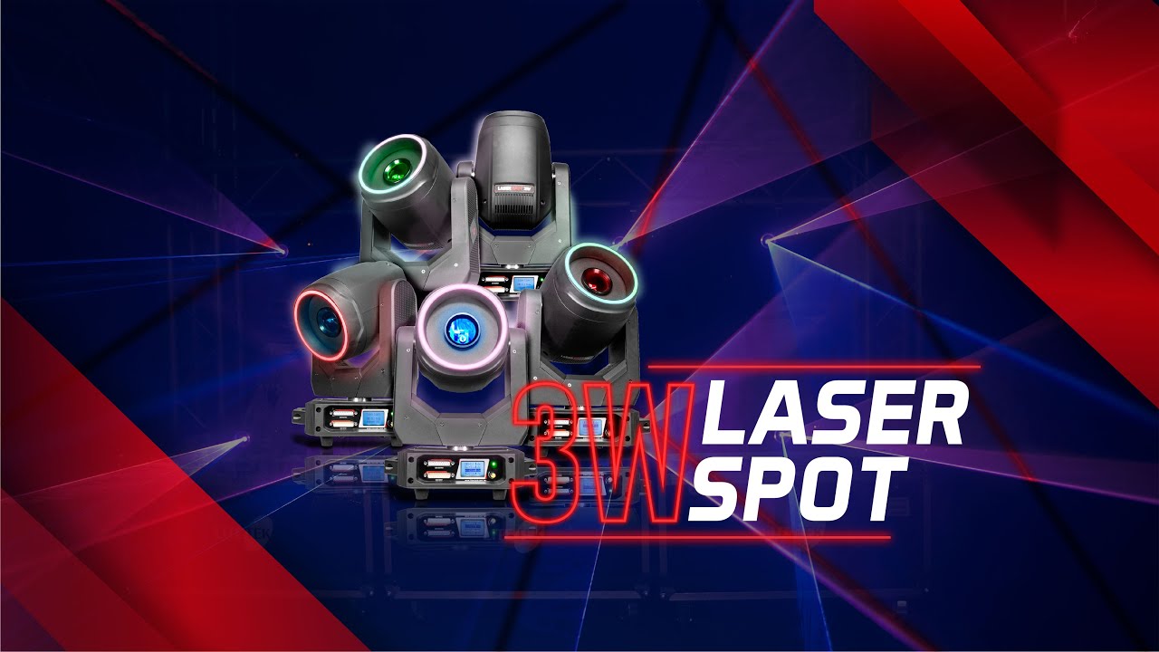 Laser spot 3W - Potente Láser y cabeza móvil 2 en 1 - YouTube