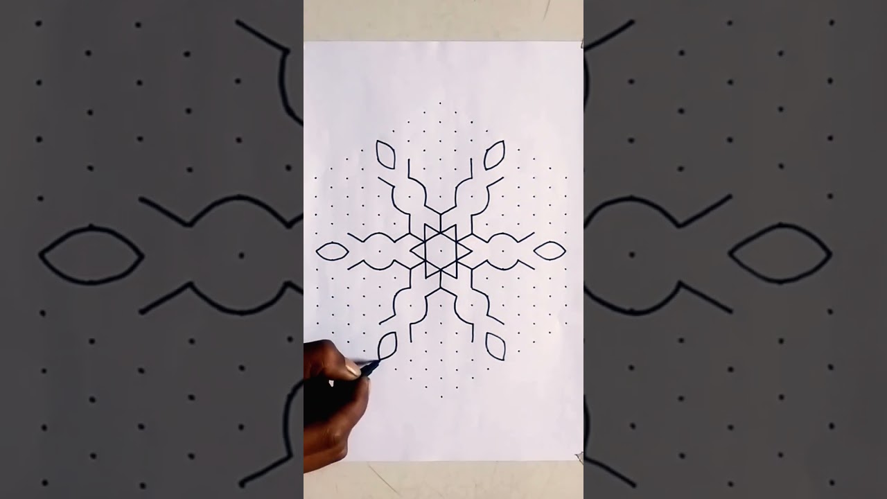 17 to 9 dot rangoli | only short rangoli | flower rangoli video | # ...