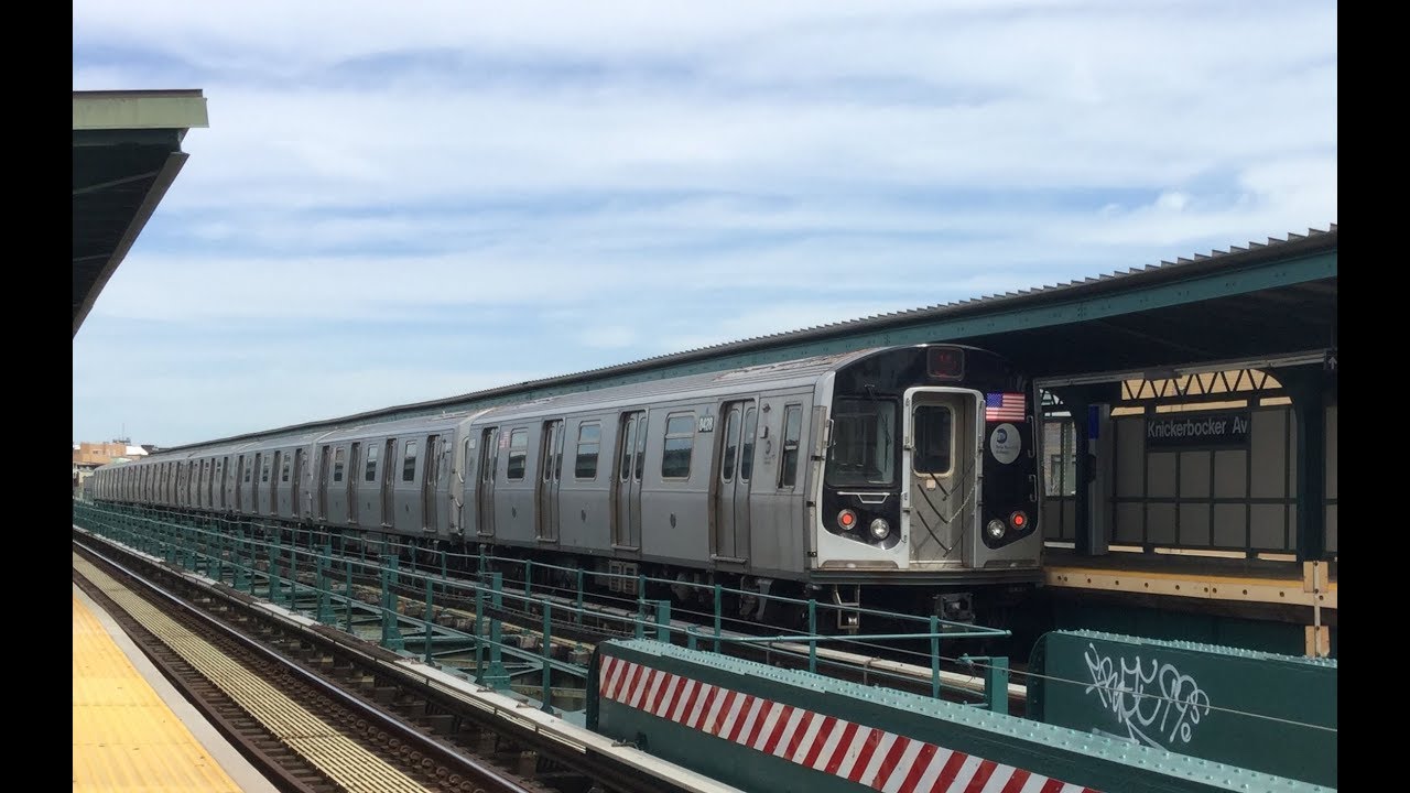 BMT Myrtle Avenue Line: Manhattan & Middle Village Bound R160 (M) Train ...