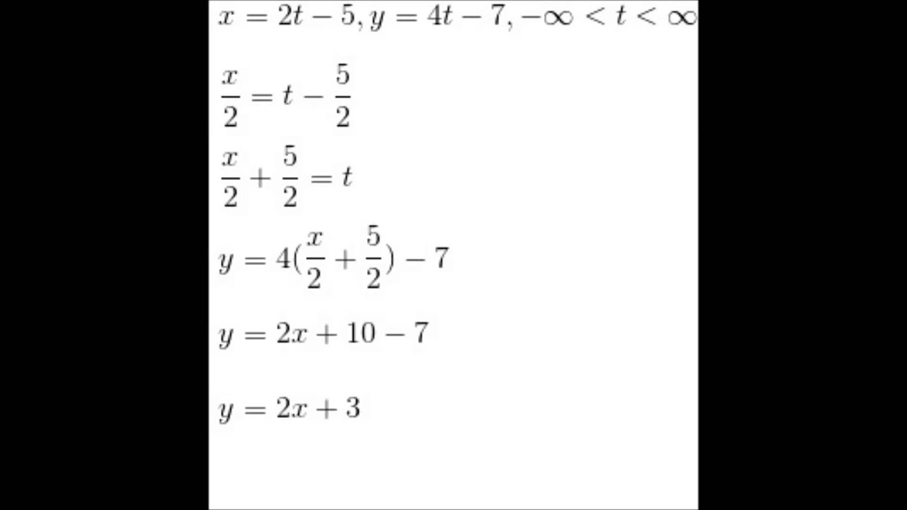 parametric to cartesian conversion - YouTube