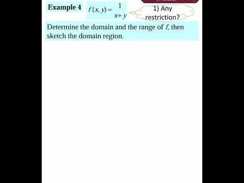 Part 9 Multivariable Functions: Function of two variables - Domain & Range (Example) - YouTube