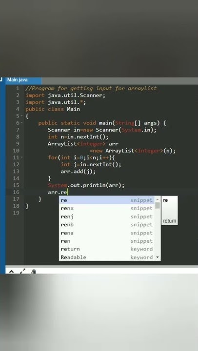 Program for getting input for arraylist#java #coding #programming # ...