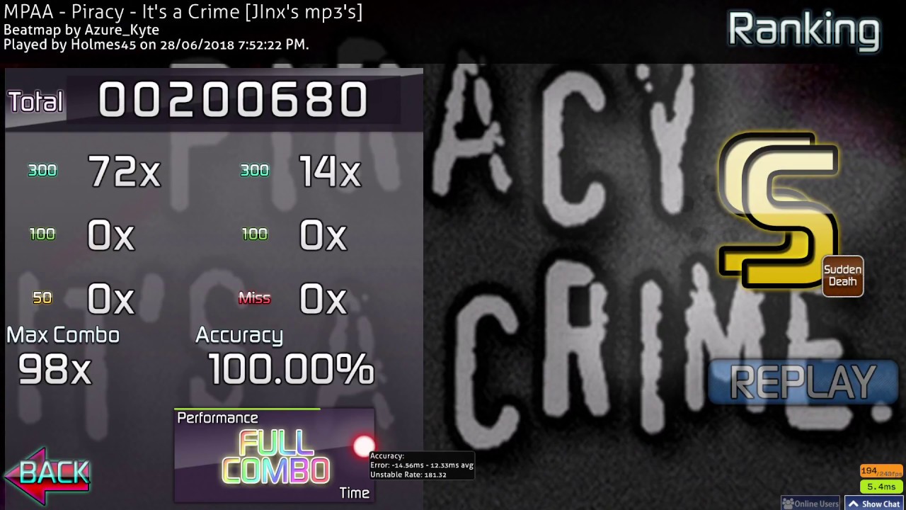 osu! MPAA - Piracy - It's a Crime [JInx's mp3's] +SD Touchscreen SS ...