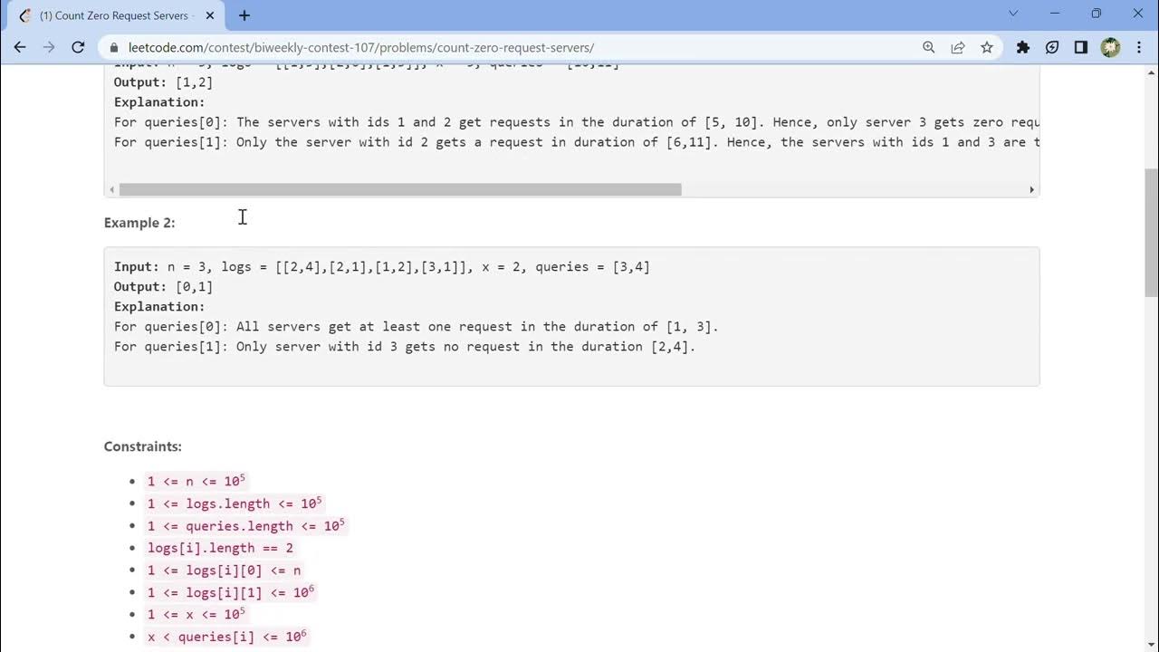 D: Leetcode biweekly contest 107 Count Zero Request Servers Problem ...