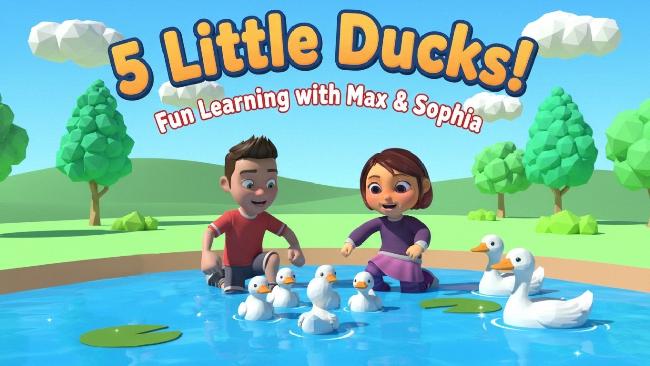 The 5 Little Ducks! | Low Stimulating Animation | Fun Learning W/ Max ...