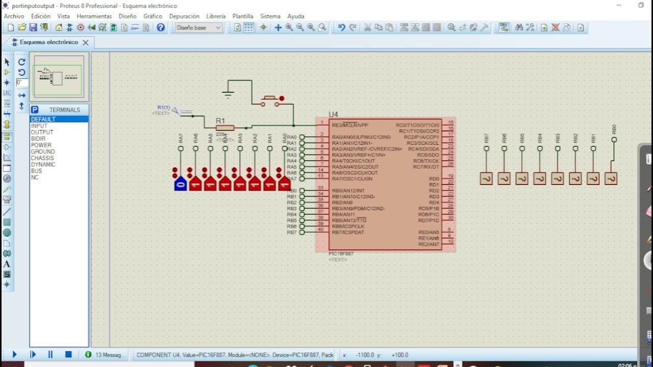 how to configure the ports of PIC16F887 like digital INPUT/OUTPUT, using MIKROC. - YouTube
