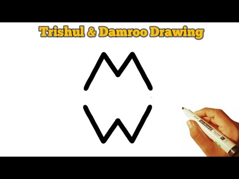 Trishul and Damroo Drawing From MW letter easy - YouTube