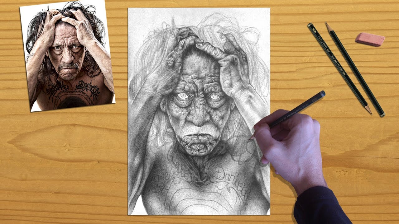 Danny Trejo (drawing process) - YouTube