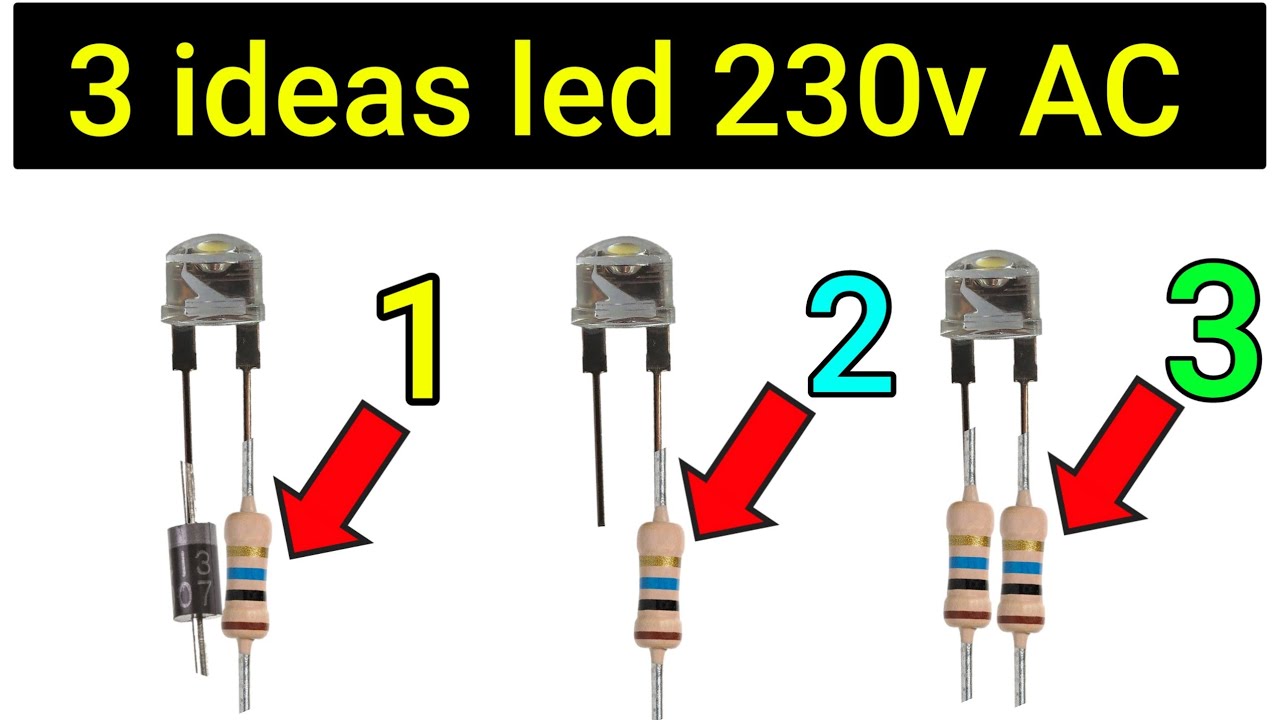 230volt led Resistance Diode || 5mm led AC volt Run || Electronics ...