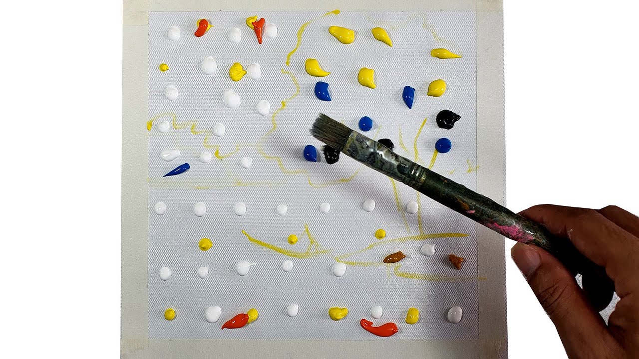 A picture simple in acrylic color / how to draw effective simple ...