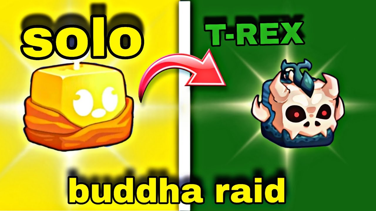 Solo buddha raid with T-REX IN BLOX FRUIT - YouTube