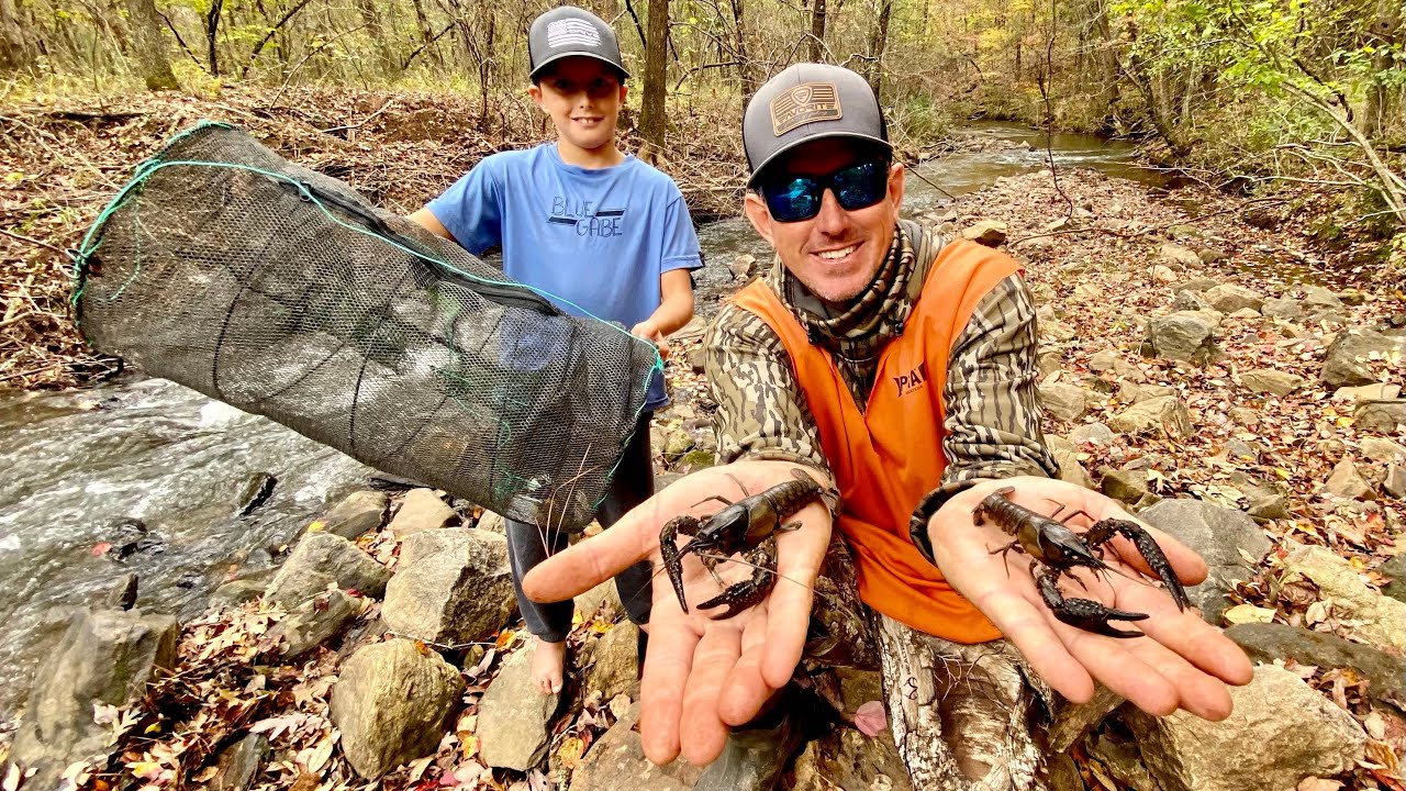 GIANT -Crawfish & Rainbow Trout- Catch Clean and Cook BlueGabe Style ...