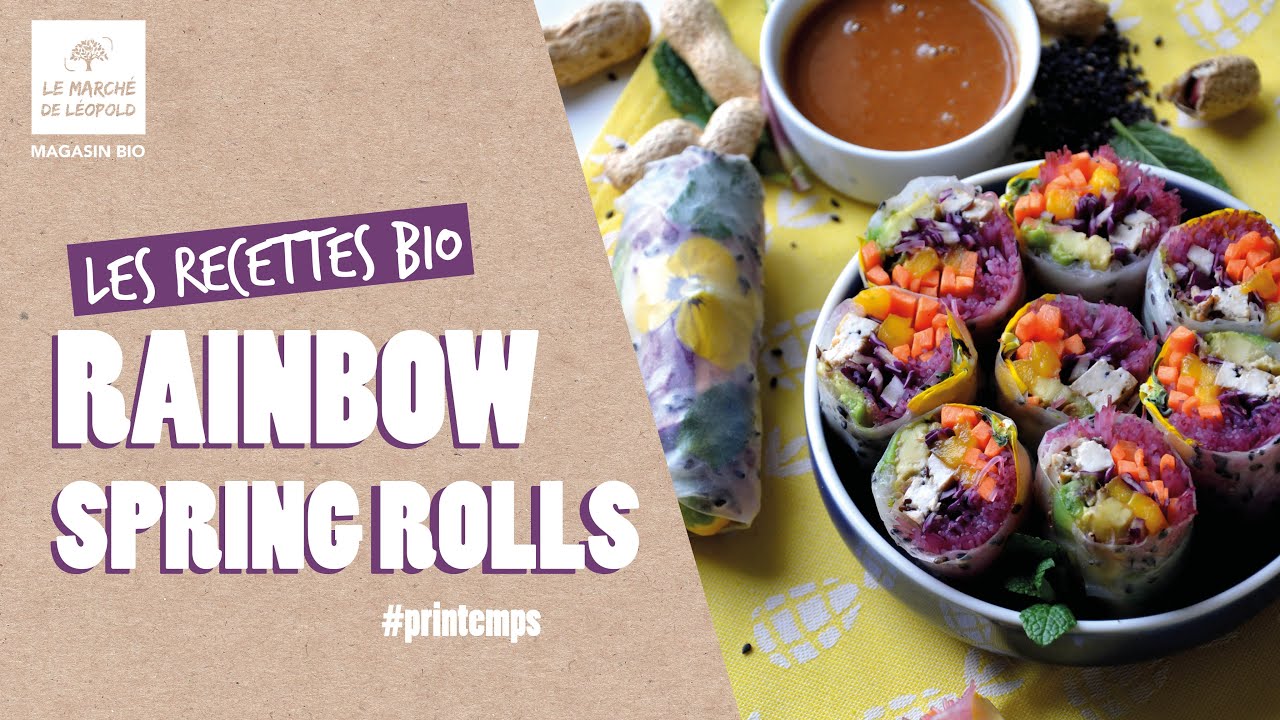 Rainbow spring rolls - YouTube