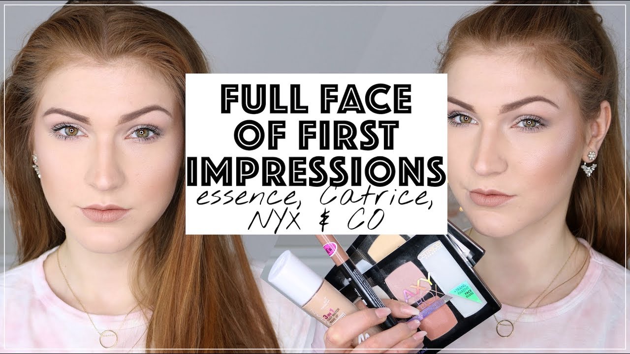 FULL FACE OF DROGERIE FIRST IMPRESSIONS 💖 CATRICE, ESSENCE, NYX ...