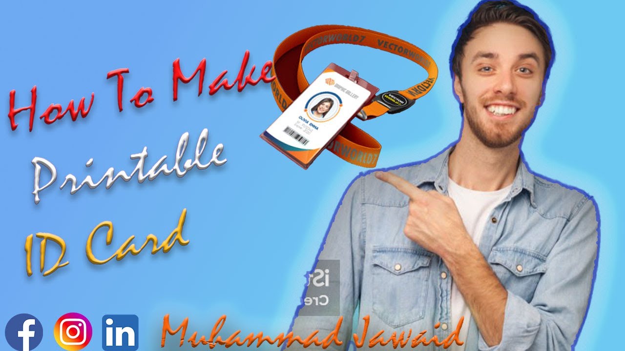 How To Make Printable Identity Card Design id card creator - YouTube