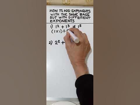 HOW TO ADD EXPONENTS WITH THE SAME BASE BUT WITH DIFFERENT EXPONENTS # ...
