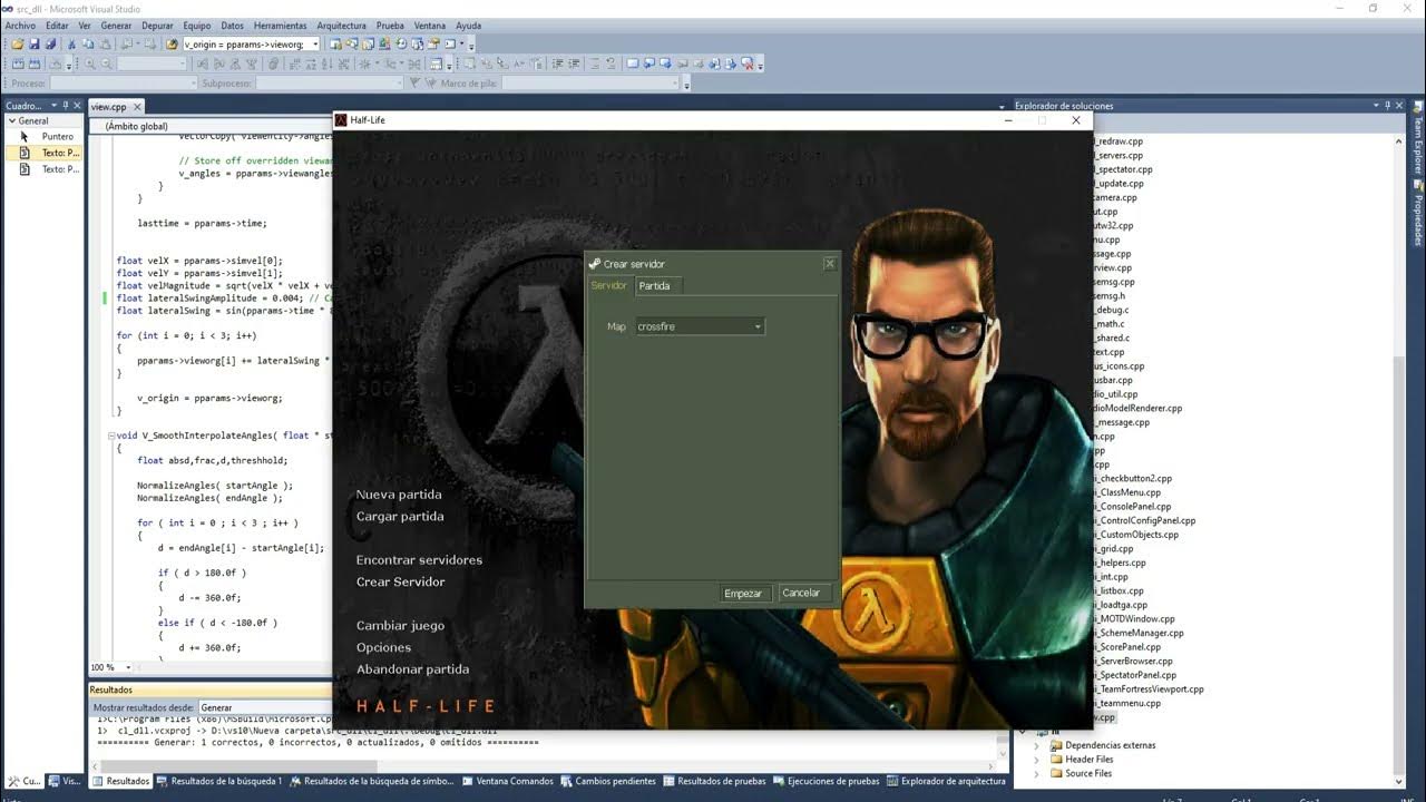 Tutorial Half-life programming 6/Descargue codigo movimiento laterales de la cámara del arma ...