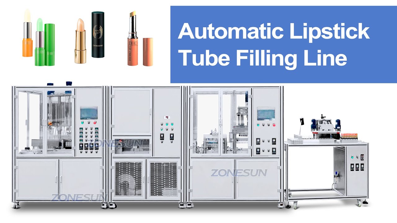 How To Use ZS-LPL01 Automatic Lipstick Tube Filling Line - YouTube