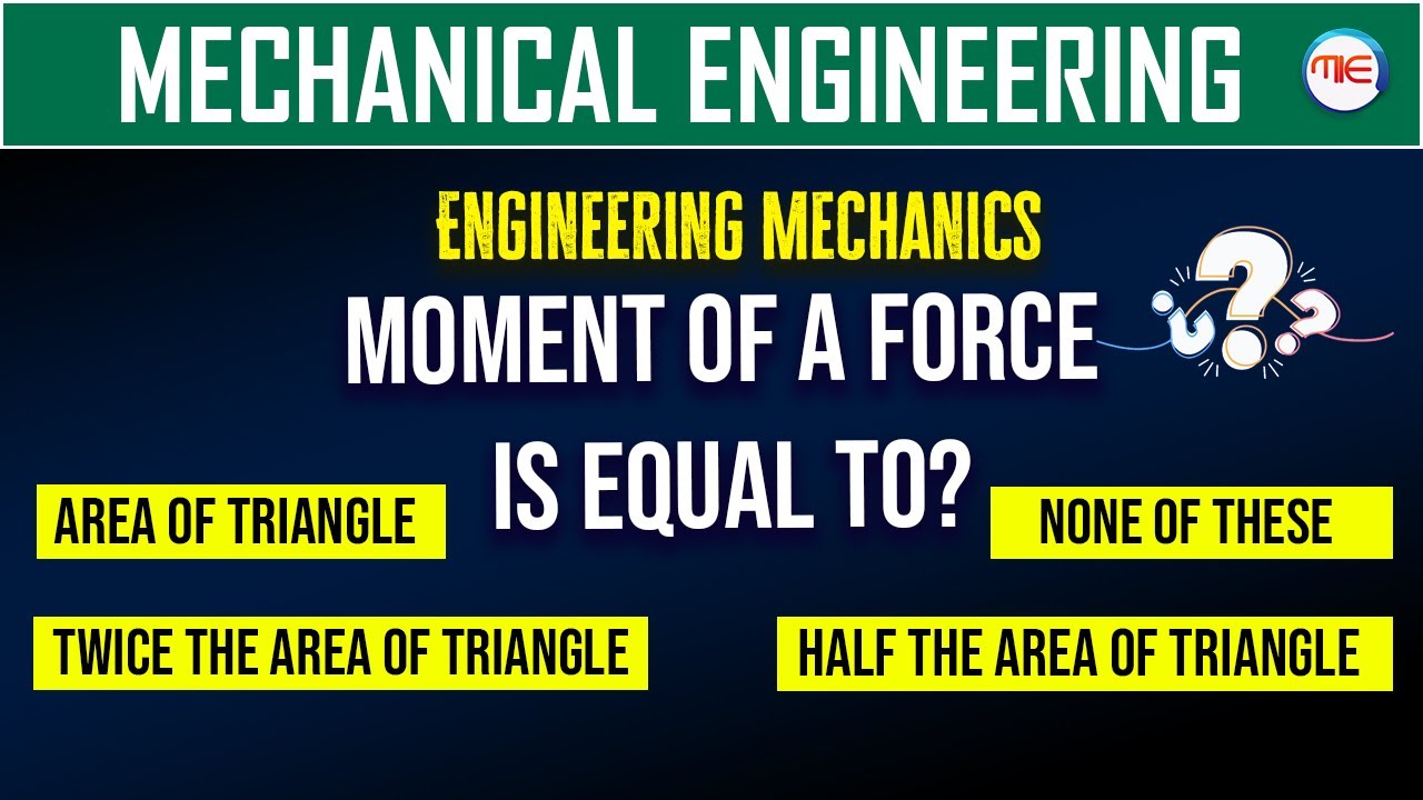 MECHANICAL ENGINEERING MOMENT OF A FORCE EQUAL TO... AREA OF TRIANGLE ...