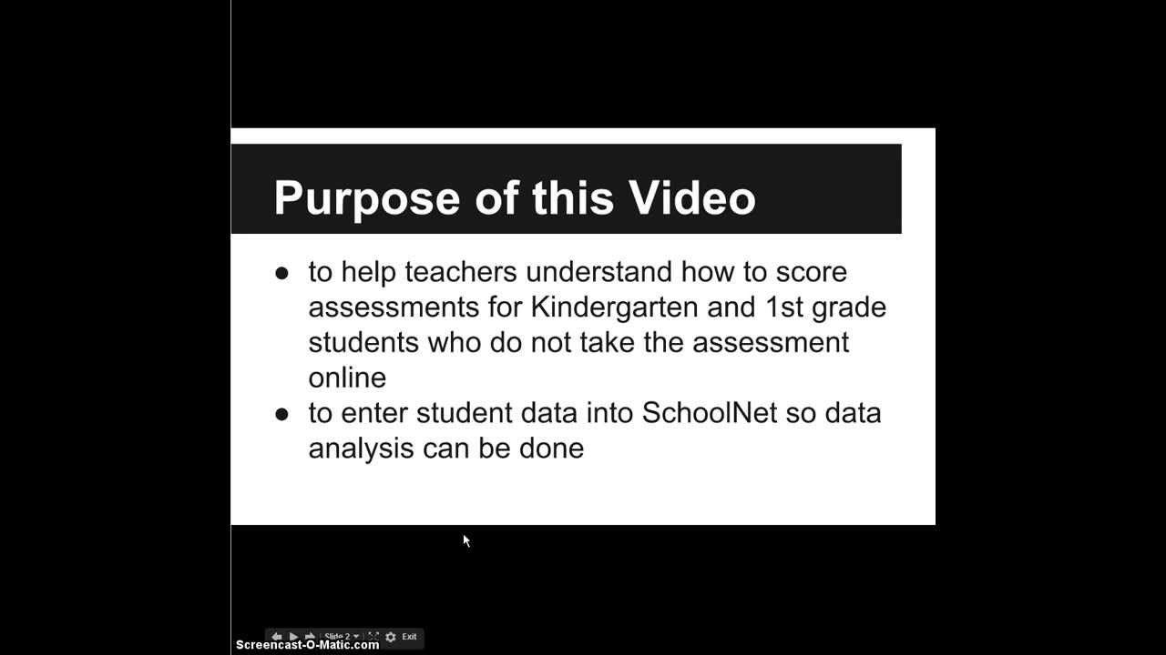 Scoring an Individual Assessment in SchoolNet for grades k-1 - YouTube