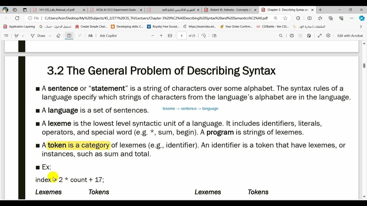 L 3 CHAPTER 3 Describing Syntax and Semantics from 1 till 13 - YouTube