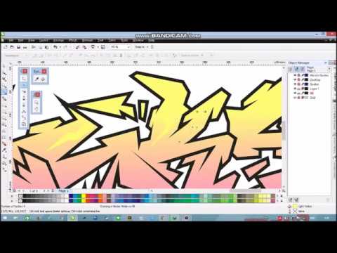 cara membuat graffiti di coreldraw - LUKS - YouTube