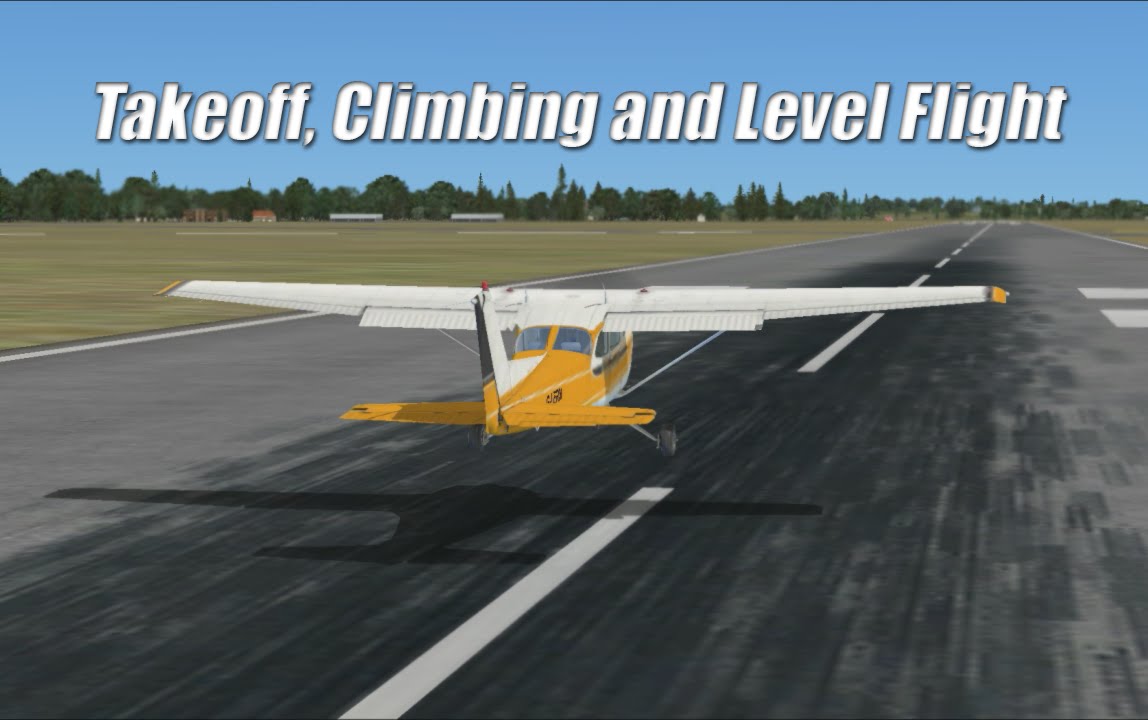 FSX Tutorial: Takeoff, Climbing and Level Flight with Trimming - YouTube