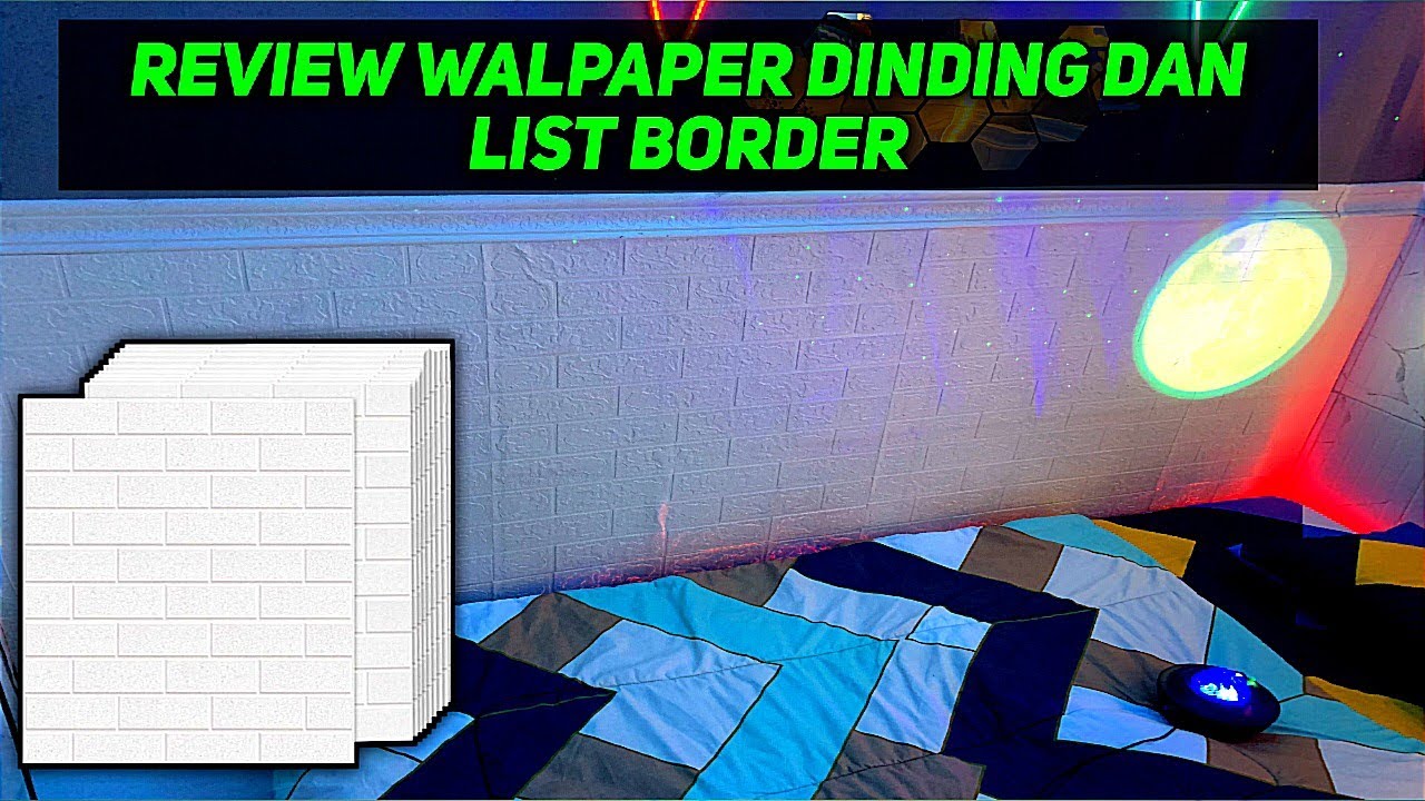 REVIEW WALPAPER DINDING MOTIF BATU BATA DAN LIST BORDER - YouTube