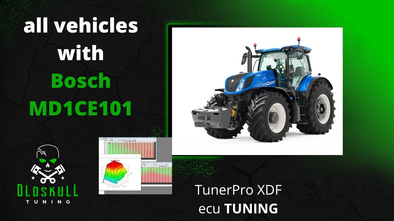 Bosch MD1CE101 ecu remapping using TunerPro XDF - YouTube