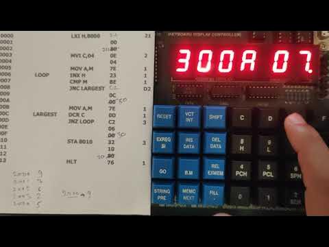 largest number using 8085 microprocessor kit - YouTube