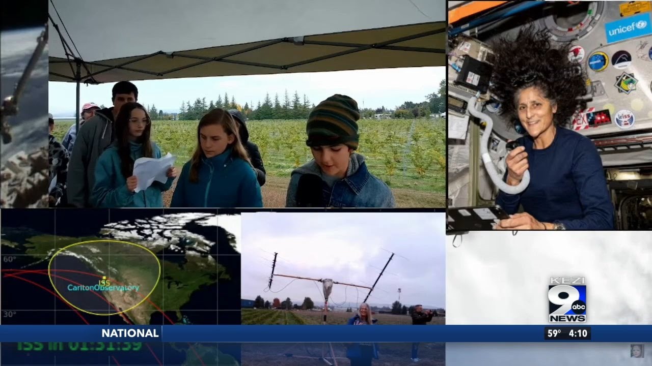 Students talk with ISS astronauts using ham radios - YouTube