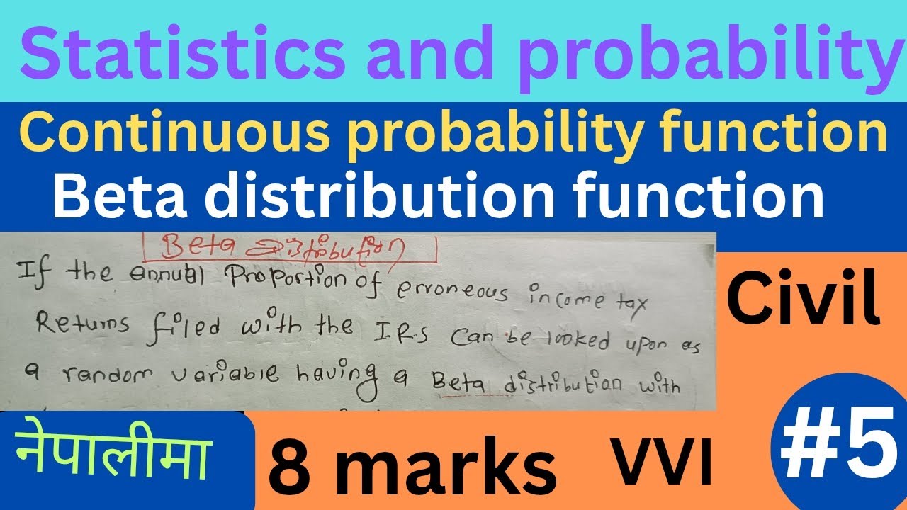 Statistics and probability # Beta distribution function || continuous ...