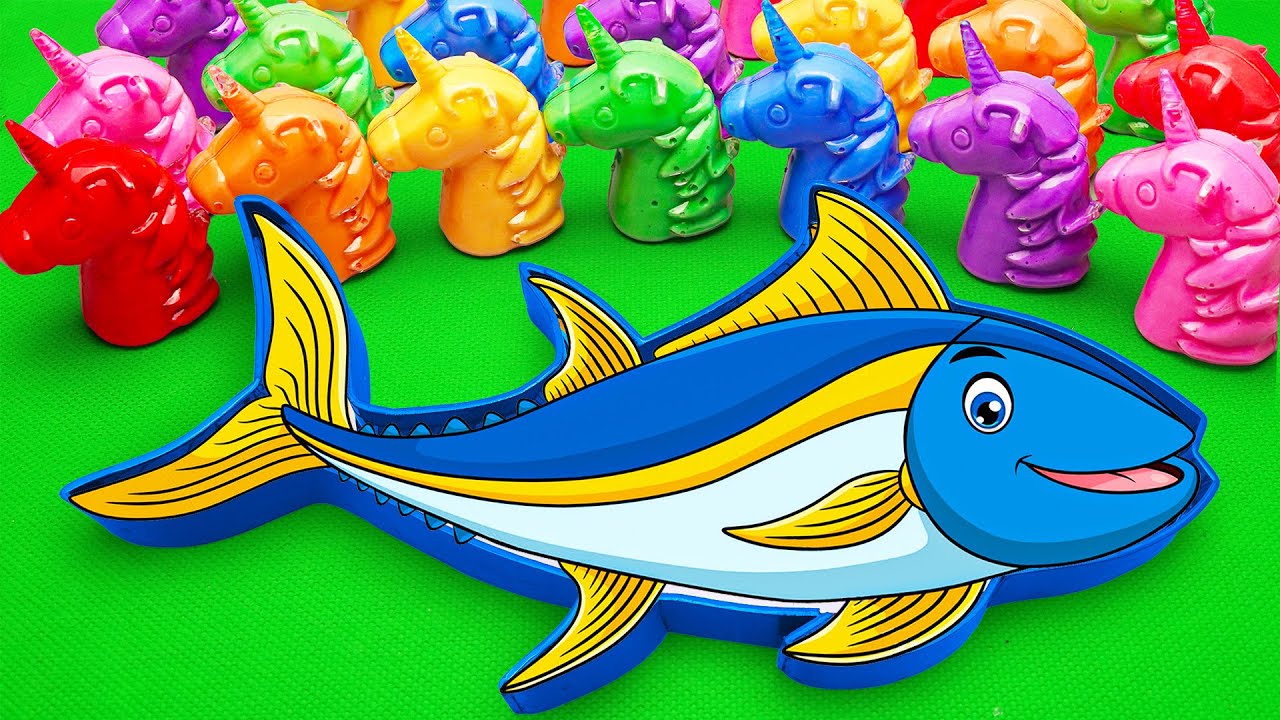 Making Rainbow Tuna Fish Bathtub with Mixing SLIME in Dirty Unicorn ...