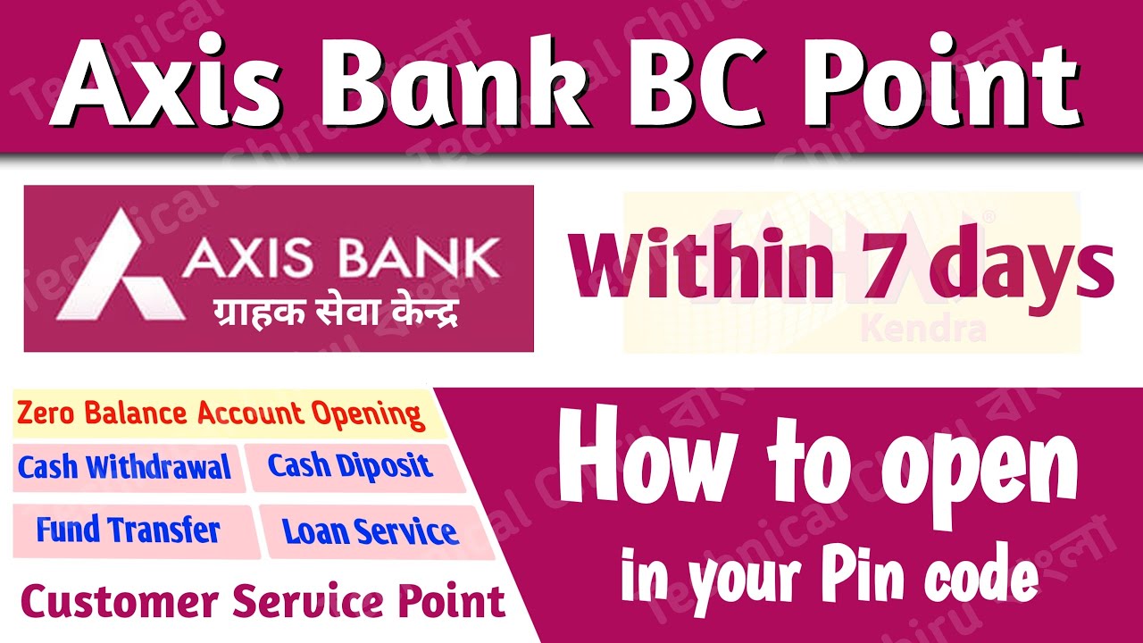 Axis Bank BC Point within 7 days - How to open in your pin code? - YouTube