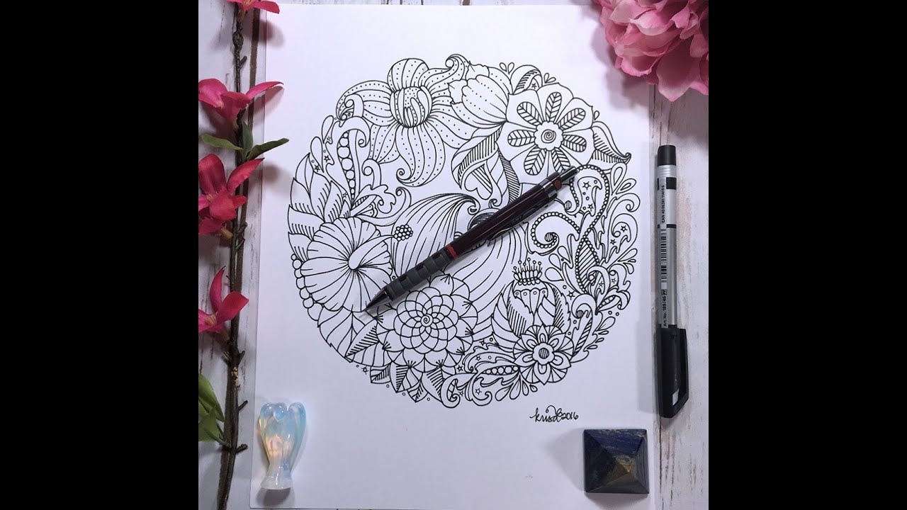 speed drawing flowers - YouTube