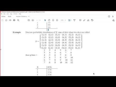 Lecture # 18 (Random Variable and Mathematical Expectation) - YouTube